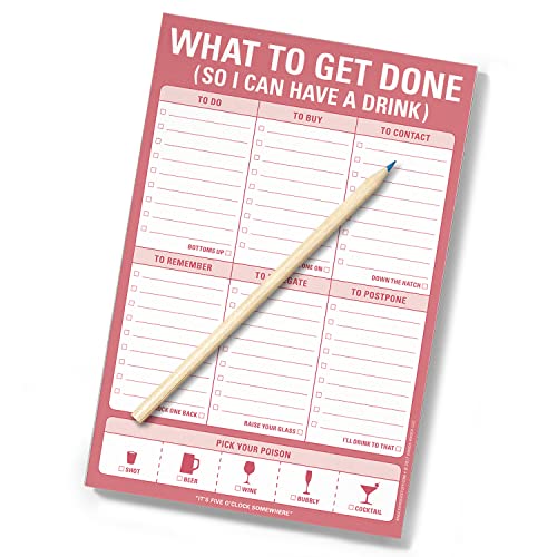 Knock Knock What to Get Do (So I Can Have a Drink), To Do List Note Pad, 6 x 9-inches