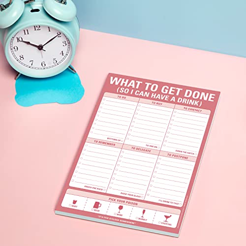 Knock Knock What to Get Do (So I Can Have a Drink), To Do List Note Pad, 6 x 9-inches