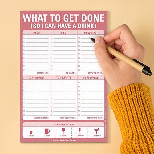 Knock Knock What to Get Do (So I Can Have a Drink), To Do List Note Pad, 6 x 9-inches