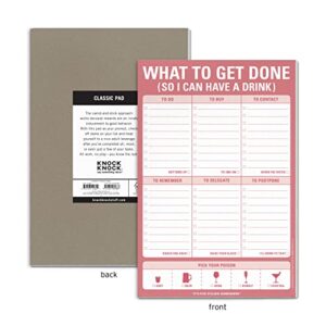 Knock Knock What to Get Do (So I Can Have a Drink), To Do List Note Pad, 6 x 9-inches