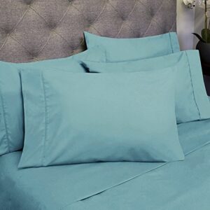 King Size Bed Sheets - 6 Piece 1500 Supreme Collection Fine Brushed Microfiber Deep Pocket King Sheet Set Bedding - 2 Extra Pillow Cases, Great Value, King, Misty Blue