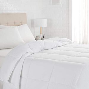 amazon basics down alternative bedding comforter duvet insert, full/queen, white, light