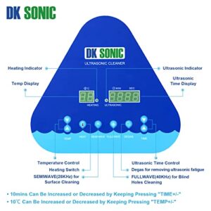 DK SONIC Ultrasonic Cleaner with Digital Timer and Basket for Denture, Coins, Small Metal Parts, Record, Circuit Board, Daily Necessaries, Lab Tools,etc (2L, 110V)