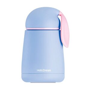 Kids Water Bottles for Girls Boys Insulated Vacuum Thermal Cute Rabbit Coffee Mug,Leak Proof,BPA Free by INVODA (Blue)