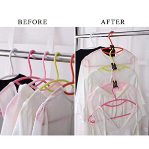 Bondream 50 pcs Mini Cascading Hanger Hooks Connector for Stack Clothes and Make Your Closet Space-Saving, Black