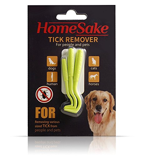 Homesake - Tick Remover Tool for Dogs, Cats & Humans - 1 Packs of 3 - Pain Free Tick Removal Twister Tweezers - Dog Tick Removal Tool - Tick Puller Removes Head & Body - Includes User Guide