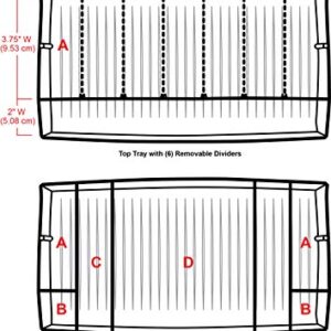 ArtBin 6892AG 2-Tray Art Supply Box, Portable Art & Craft Organizer with Lift-Up Trays, [1] Plastic Storage Case, Gray/Black