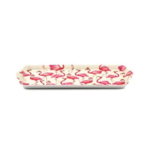 Pimpernel Miller London Flamingo Sandwich Tray | Serving Platter | Crudité and Appetizer Tray | Measures 15.25" x 6.5" | Made of Melamine | Dishwasher Safe