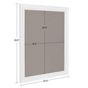 DesignOvation Bosc Framed Gray Linen Fabric Pinboard, 23.5x29.5, White