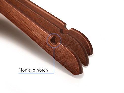 Topline Classic Wood Shirt Hangers - 10-Pack (Mahogany)