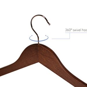 Topline Classic Wood Shirt Hangers - 10-Pack (Mahogany)