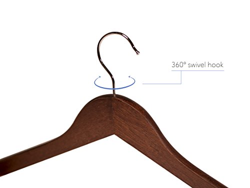 Topline Classic Wood Shirt Hangers - 10-Pack (Mahogany)