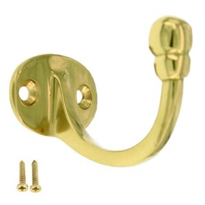 zhongwang hardware zw-hb001 solid brass bright brass coat & hat hook / gancho para abrigos y sombreros de latón macizo de latón brillante