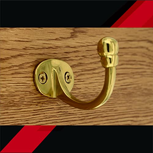 ZhongWang Hardware ZW-HB001 Solid Brass Bright Brass Coat & Hat Hook / Gancho para Abrigos y sombreros de latón macizo de latón Brillante