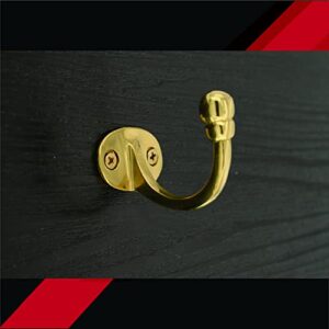 ZhongWang Hardware ZW-HB001 Solid Brass Bright Brass Coat & Hat Hook / Gancho para Abrigos y sombreros de latón macizo de latón Brillante