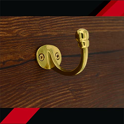 ZhongWang Hardware ZW-HB001 Solid Brass Bright Brass Coat & Hat Hook / Gancho para Abrigos y sombreros de latón macizo de latón Brillante