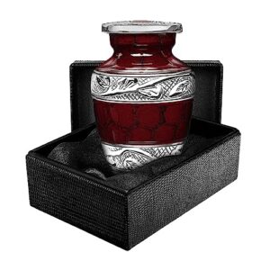 trupoint memorials cremation urns for human ashes - decorative urns, urns for human ashes female & male, urns for ashes adult female, funeral urns - red, 1 small keepsake