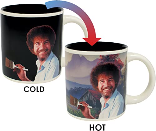 The Unemployed Philosophers Guild Ceramic Bob Ross Self-Painting Mug - in A Fun Gift Box