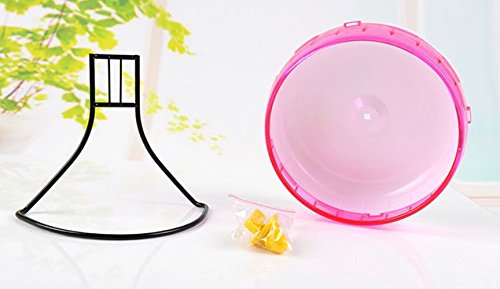 8.2 Inches Hamster Syrian Hamster Gerbil Rat Hedgehog Running Wheel Mute Exercise Wheel (Pink)