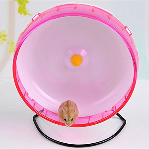 8.2 Inches Hamster Syrian Hamster Gerbil Rat Hedgehog Running Wheel Mute Exercise Wheel (Pink)