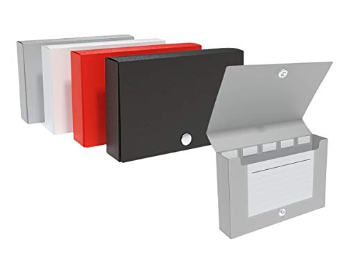 1InTheOffice Index Card Holder 3x5, Index Card Case, Assorted Colors, Holds 100 3x5 Card, (4 Pack)