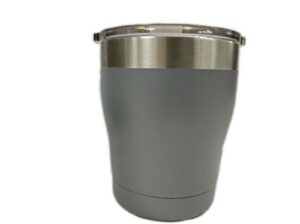 tahoe trails 10 oz stainless steel tumbler vacuum insulated double wall travel cup with lid, metallic gray