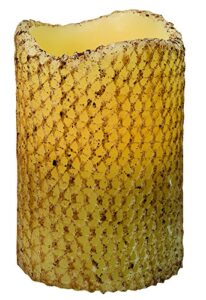 cwi gifts burnt ivory honeycomb pillar candle