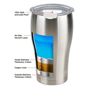 Tahoe Trails 30 oz Stainless Steel Tumbler Vacuum Insulated Double Wall Travel Cup With Lid, Mango 69-235-1002