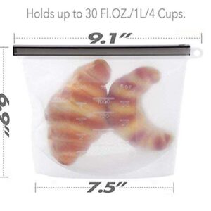 Reusable Silicone Food Bag Storage, 4 Packs