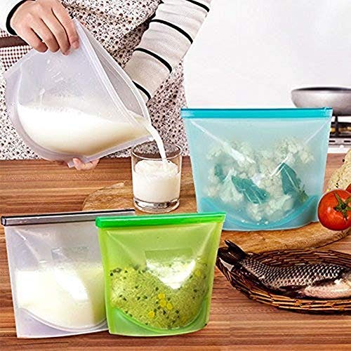 Reusable Silicone Food Bag Storage, 4 Packs