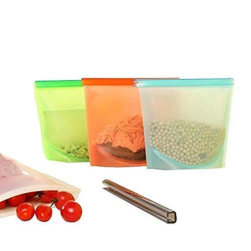 Reusable Silicone Food Bag Storage, 4 Packs