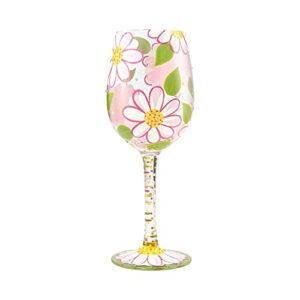 enesco oops i daisied wine glass, multicolor