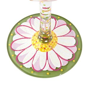 Enesco Oops I Daisied Wine Glass, Multicolor