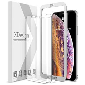 xdesign glass screen protector designed for iphone 11 pro and iphone xs/iphone x (3pack) 5.8-inch tempered glass with touch accurate/impact absorb+easy installation tray [fit with most cases]- 3 pack