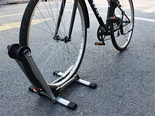 MaxxHaul 80717 Foldable Floor Bike Stand Fits 20"-29" Sports Bicycles, black