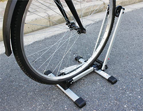 MaxxHaul 80717 Foldable Floor Bike Stand Fits 20"-29" Sports Bicycles, black