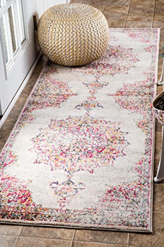 nuLOOM Leola Vintage Medallion Area Rug, 5' x 7' 5", Pink