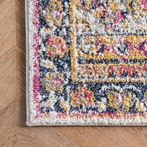 nuLOOM Leola Vintage Medallion Area Rug, 5' x 7' 5", Pink