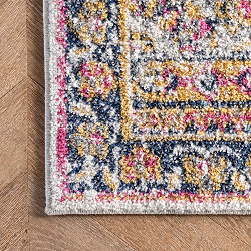 nuLOOM Leola Vintage Medallion Area Rug, 5' x 7' 5", Pink