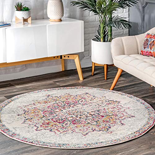 nuLOOM Leola Vintage Medallion Area Rug, 5' x 7' 5", Pink