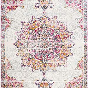 nuLOOM Leola Vintage Medallion Area Rug, 5' x 7' 5", Pink