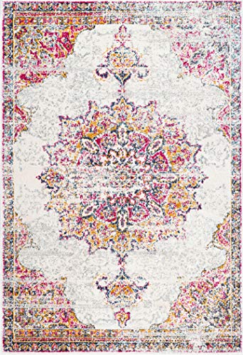 nuLOOM Leola Vintage Medallion Area Rug, 5' x 7' 5", Pink