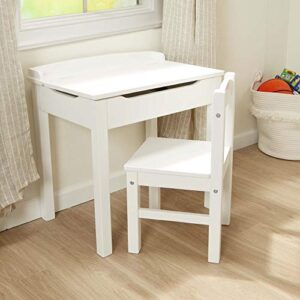 melissa & doug wooden lift-top desk & chair - white