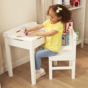 Melissa & Doug Wooden Lift-Top Desk & Chair - White