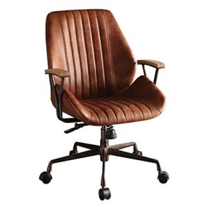 acme hamilton top grain leather office chair, cocoa leather