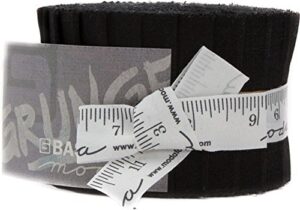 basicgrey grunge basics onyx junior jelly roll 20 2.5-inch strips moda fabrics 30150jjr 99