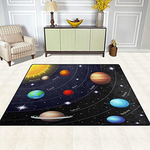 ALAZA Outer Space Solar System Area Rug Rugs for Living Room Bedroom 7'x5'