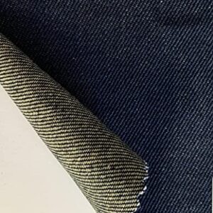 Dark Blue 100% Cotton Indigo Blue Denim Fabric 10oz- Denim 60" Wide-Sold by The Yard