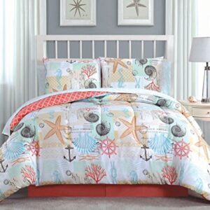 Geneva Home Fashion Belize 8-Piece Bed in a Bag Set, King, Coral