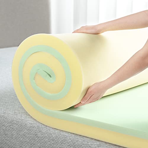 ZINUS 1.5/3/4-inch Green Tea Memory Foam Mattress Topper, Pressure-Relieving Layers, CertiPUR-US Certified, (4 in, Queen)